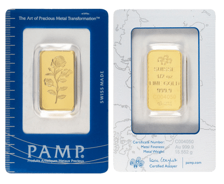 1/2 oz PAMP Suisse Rosa Gold Bar - Bullion Trading LLC