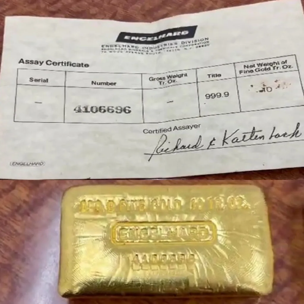 10 oz Gold Engelhard Vintage Poured Bar| Bullion Trading LLC